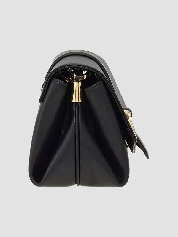 FERRAGAMO New Line Leather Shoulder Bag - Nero