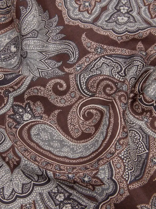 REISS Cassianochocolate Lucca Silk Hybrid Print Pocket Square