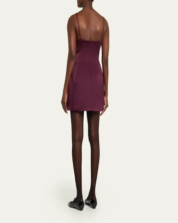 Marc Jacobs Satin Bow Mini Dress - Dark Plum