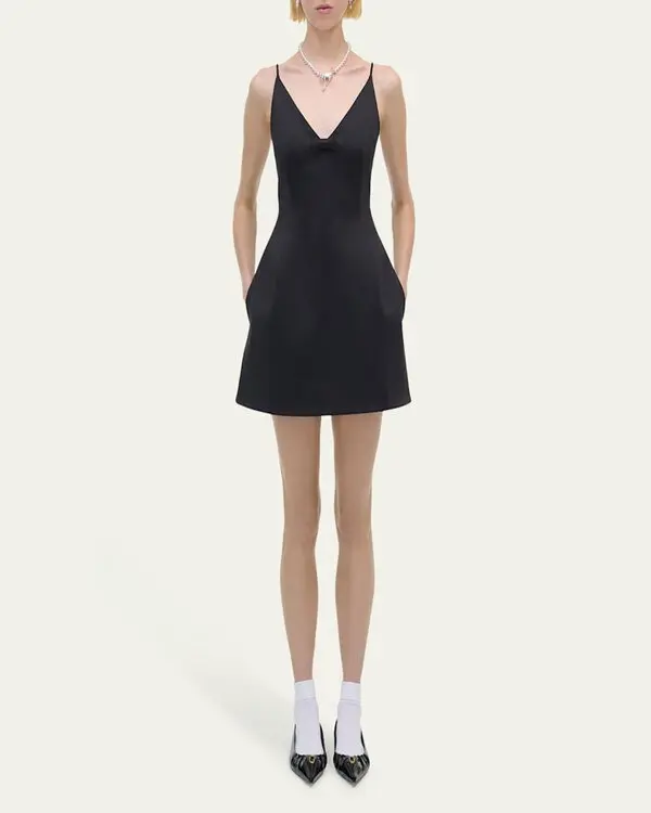 Marc Jacobs Satin Bow Mini Dress - Dark Plum