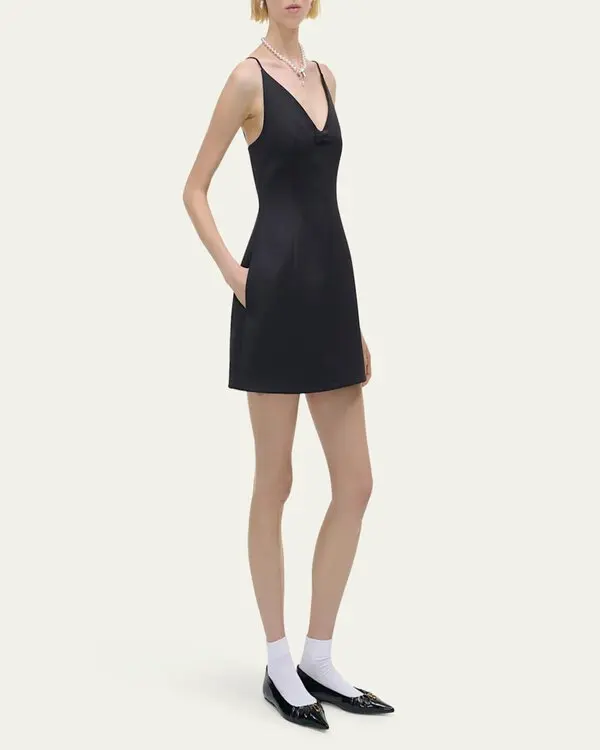 Marc Jacobs Satin Bow Mini Dress - Dark Plum