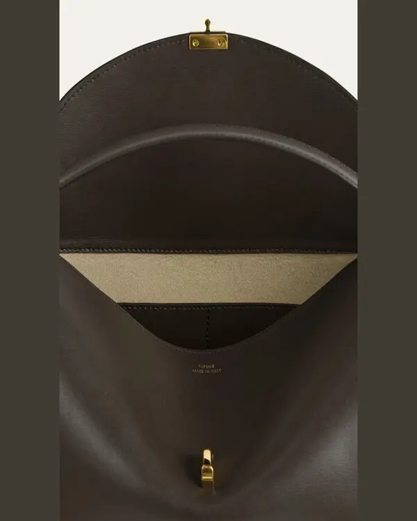TOTEME T-lock Napa Leather Top-handle Bag - Bark