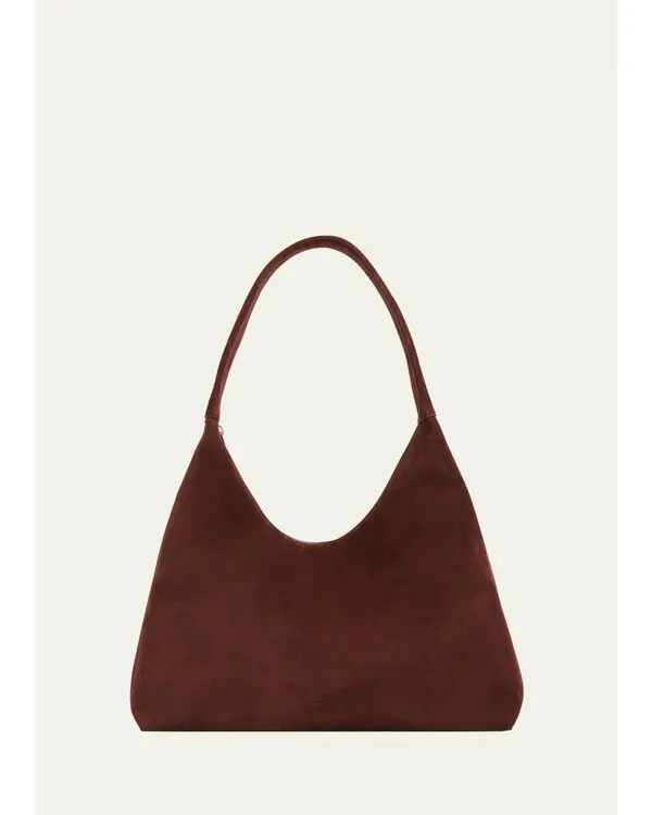 MANSUR GAVRIEL Candy Zip Suede Hobo Bag - Brown