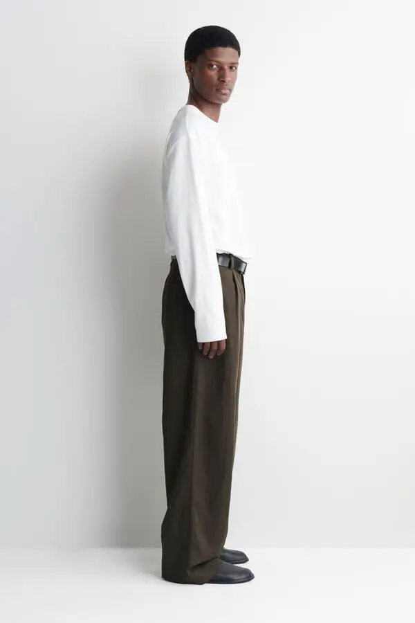 Cos Leather Slip-on Shoes With Rounded Toes