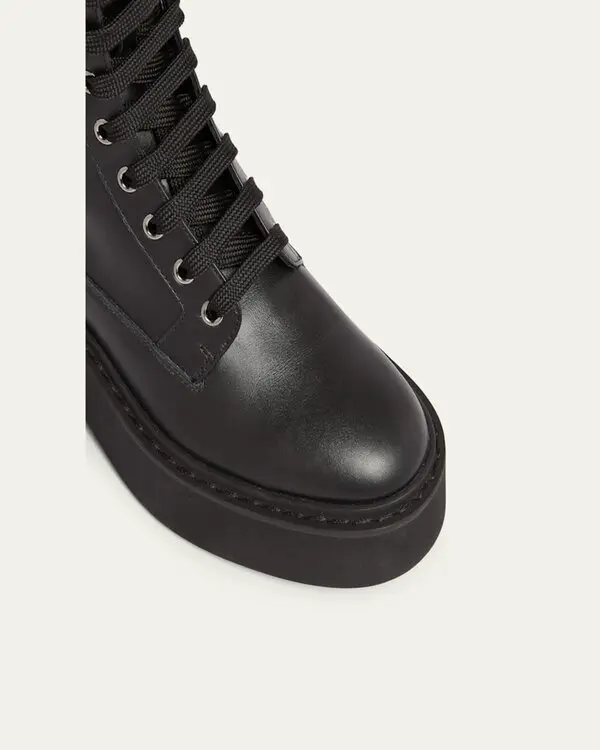 ROGER VIVIER Viv Rangers Leather Combat Boots