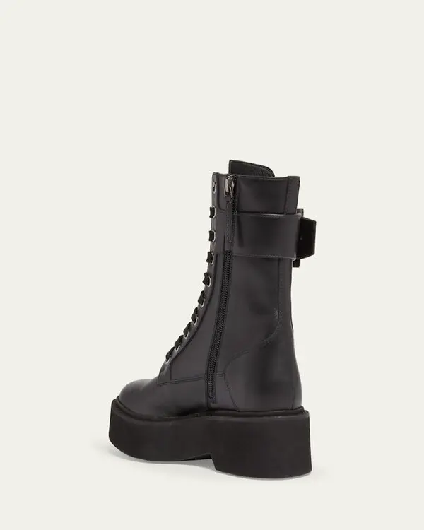 ROGER VIVIER Viv Rangers Leather Combat Boots