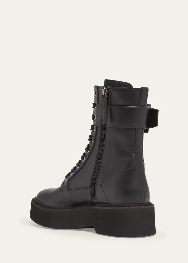 ROGER VIVIER Viv Rangers Leather Combat Boots