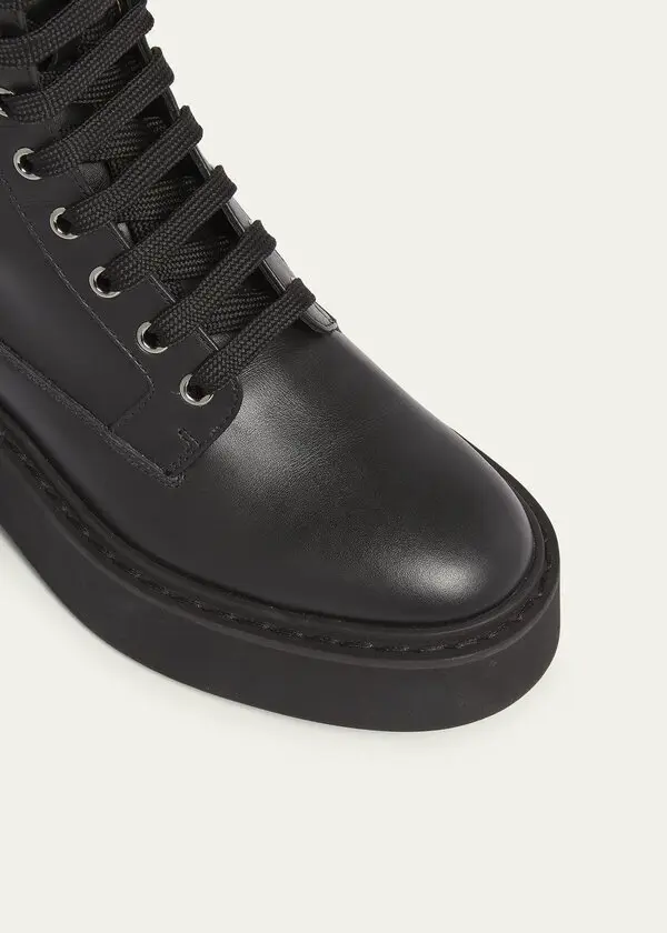 ROGER VIVIER Viv Rangers Leather Combat Boots