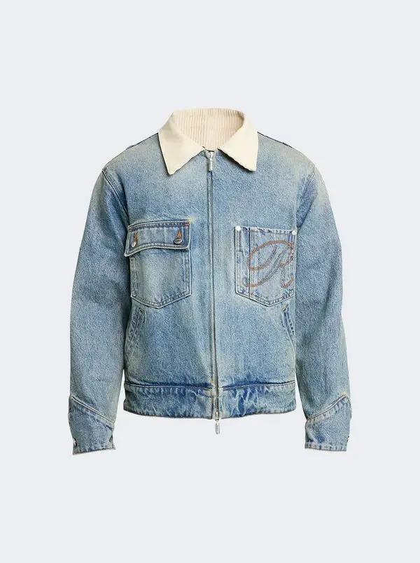 Rhude Western Zip-up Denim Trucker Jacket - Blue