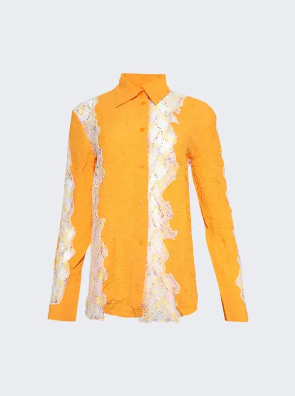 Christopher Esber Crimped Lace Shirt - Orange