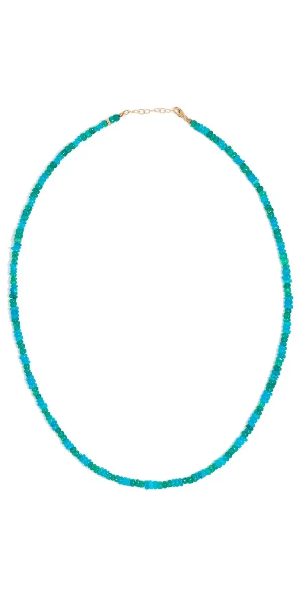 Jia Jia 14k Mini Stripe Opal Necklace - Blue Green