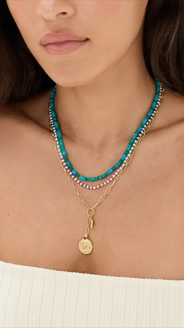 Jia Jia 14k Mini Stripe Opal Necklace