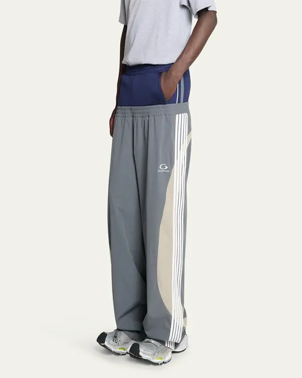 Balenciaga Double-Waist Tracksuit Pants - Gris | Editorialist