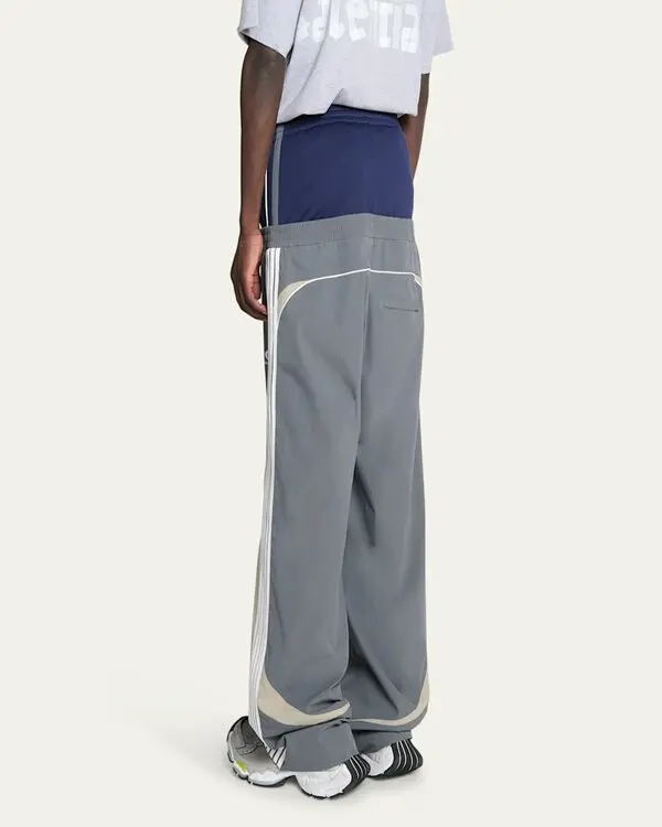 Balenciaga Double-Waist Tracksuit Pants - Gris | Editorialist