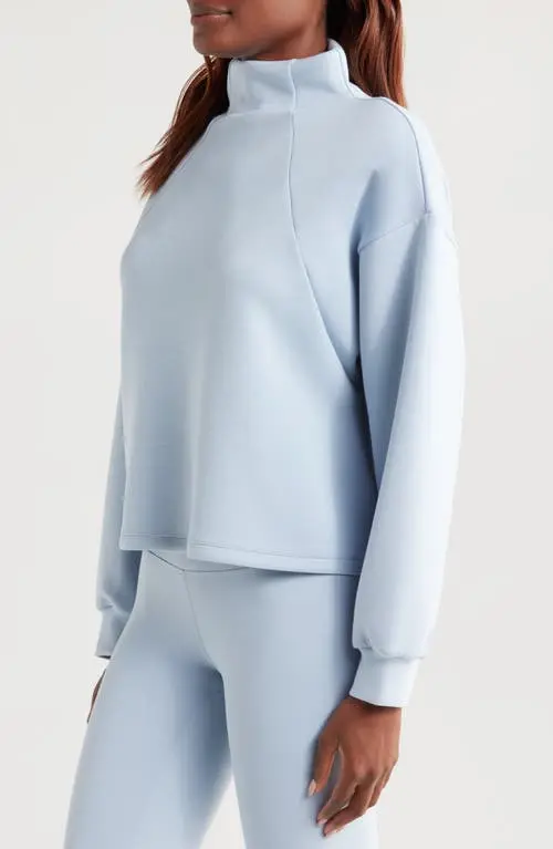 Zella Soft Scuba Knit Funnel Neck Modal Blend Top