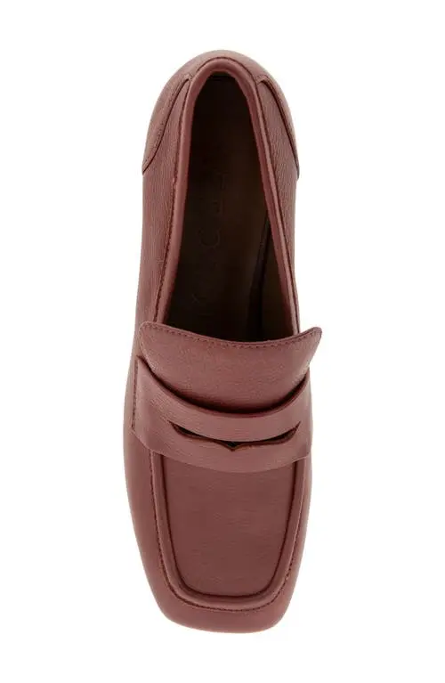 Aerosoles Cavour Platform Loafer Pumps - Clay Leather