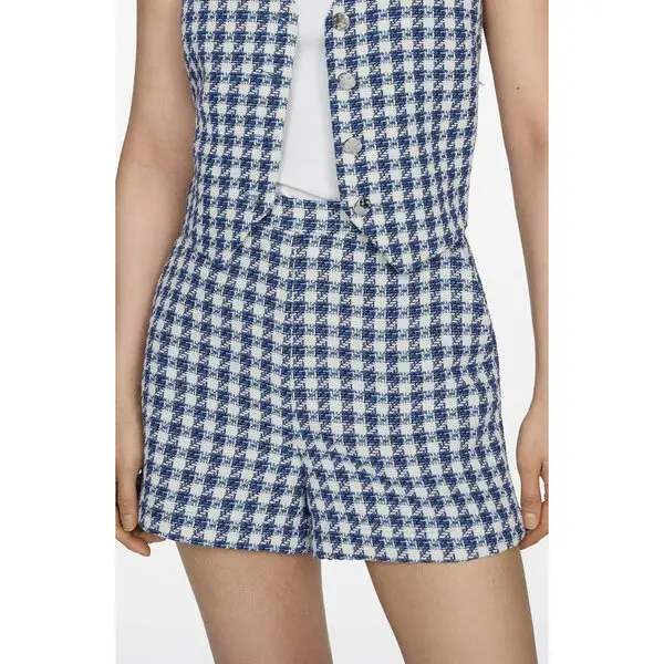 Mango Houndstooth Shorts