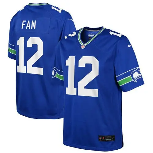 Nike Youth 12s Seattle Seahawks Throwback Player Game Jersey - Royal