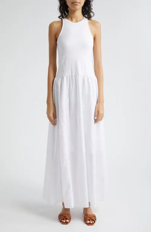 ATM Anthony Thomas Melillo Mixed Media Maxi Dress - White