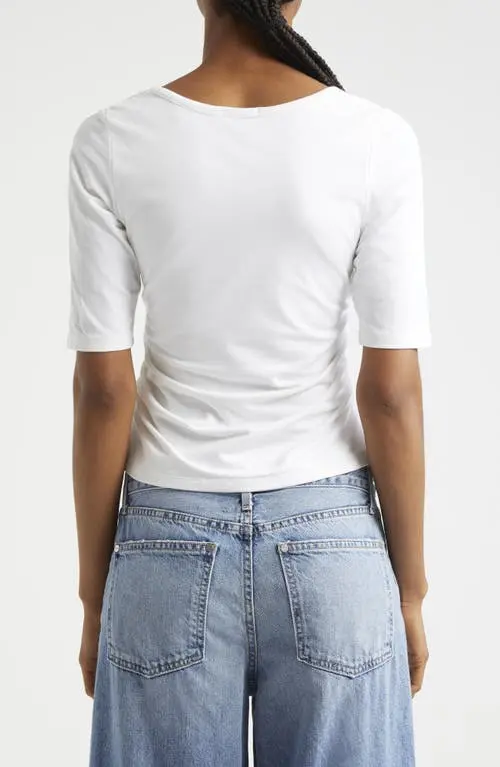ATM Anthony Thomas Melillo Ruched Stretch Pima Cotton Top