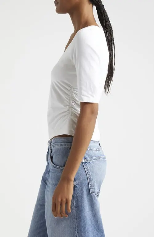 ATM Anthony Thomas Melillo Ruched Stretch Pima Cotton Top