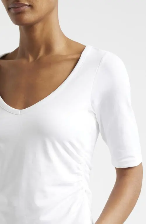ATM Anthony Thomas Melillo Ruched Stretch Pima Cotton Top