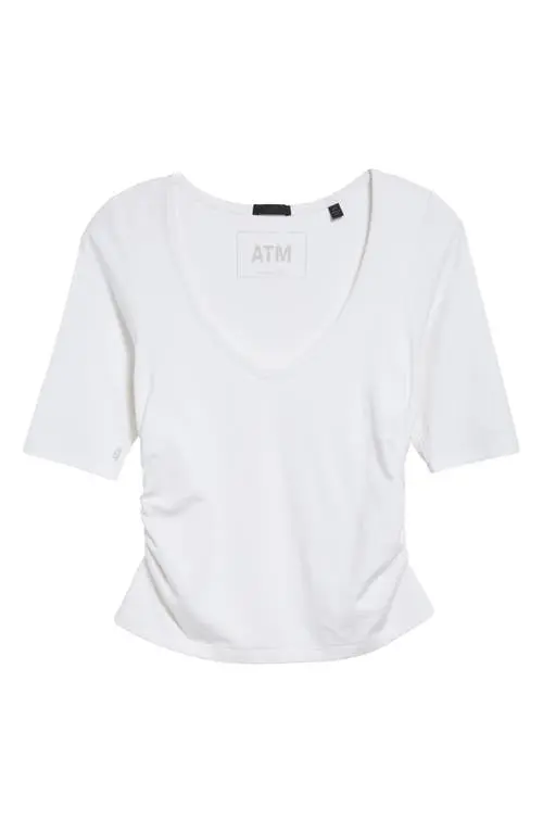 ATM Anthony Thomas Melillo Ruched Stretch Pima Cotton Top