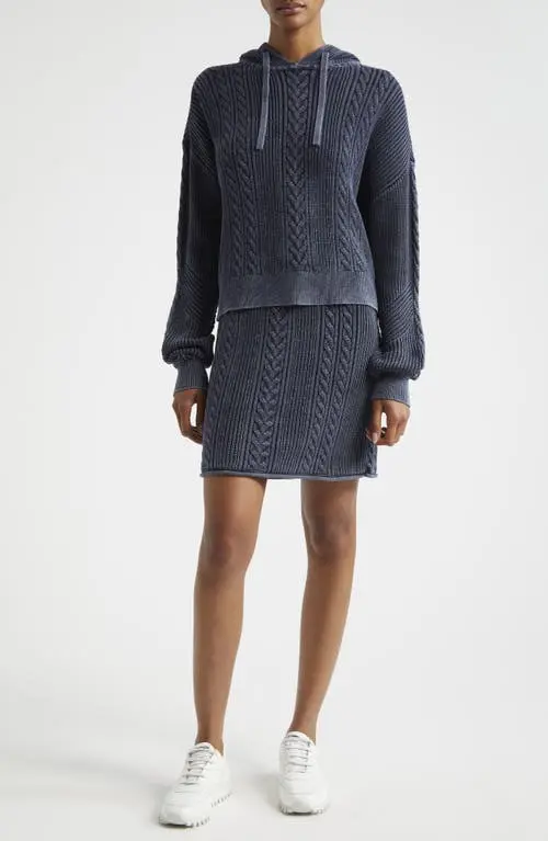 ATM Anthony Thomas Melillo Stonewash Cable Cotton Sweater Dress