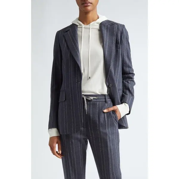 Eleventy Pinstripe One-button Blazer