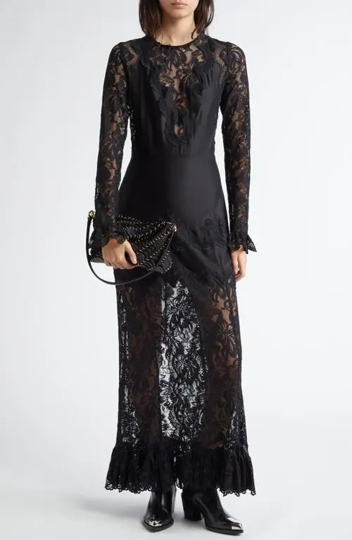 Rabanne Floral Lace Long Sleeve Maxi Dress