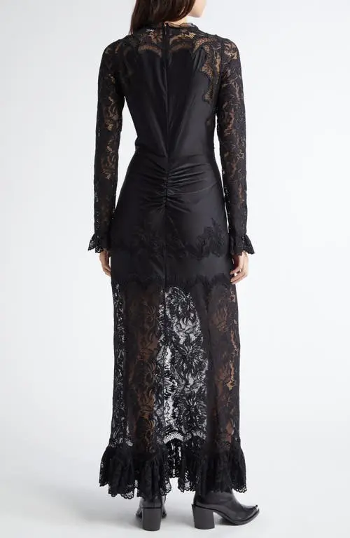 Rabanne Floral Lace Long Sleeve Maxi Dress