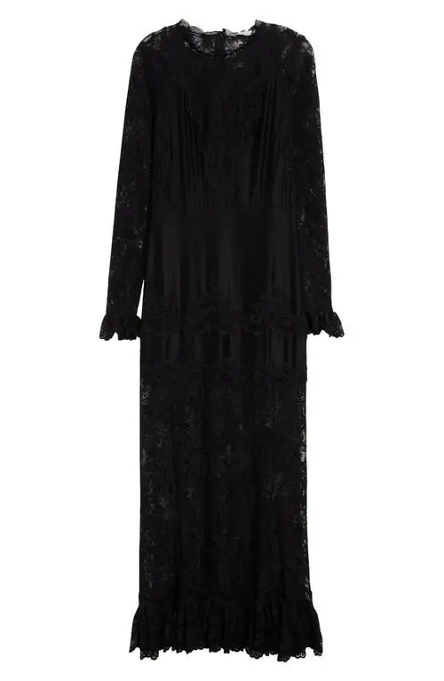 Rabanne Floral Lace Long Sleeve Maxi Dress
