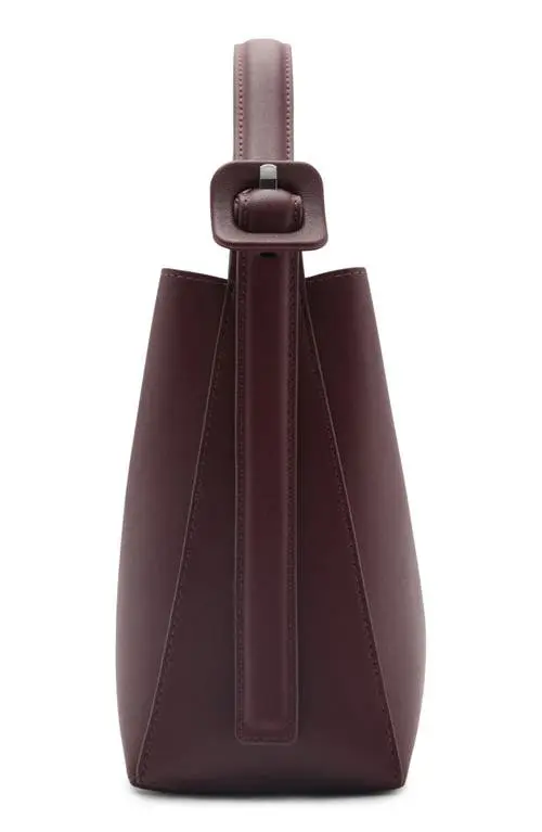 Mango Faux Leather Shopper Tote - Burgundy