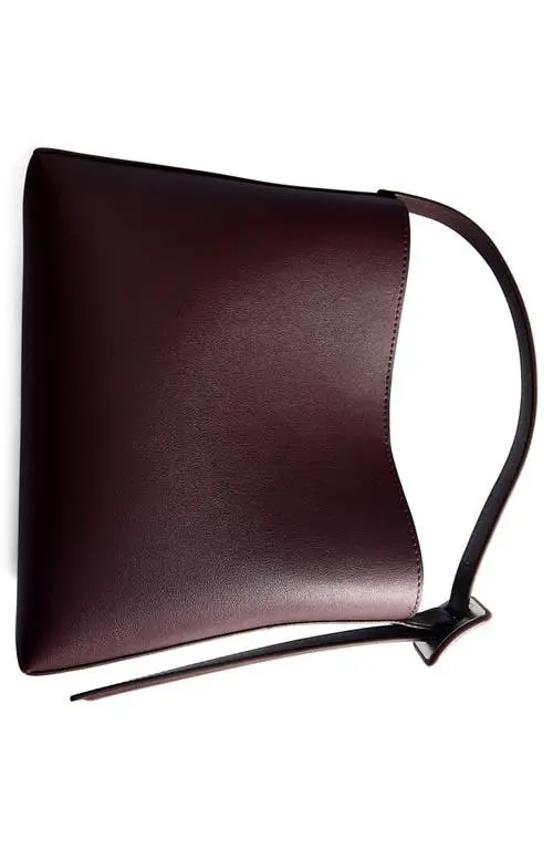 Mango Faux Leather Shopper Tote - Burgundy
