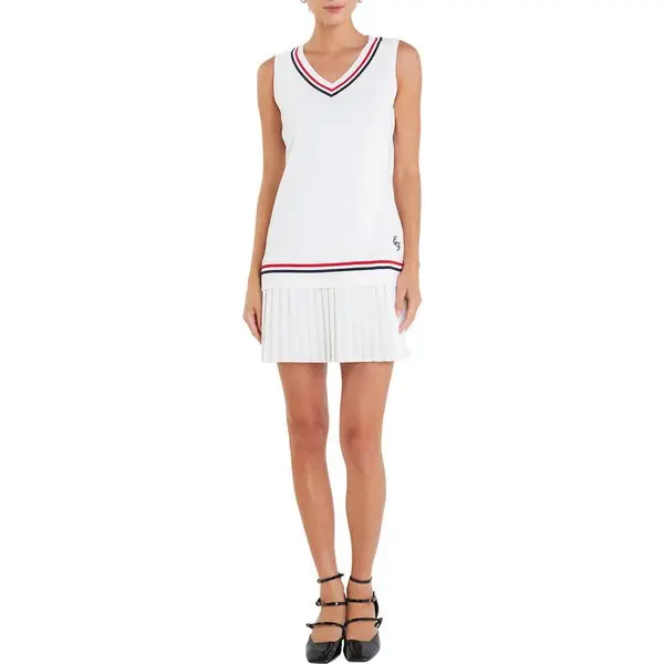 English Factory Sports Club Mixed Media Mini Dress