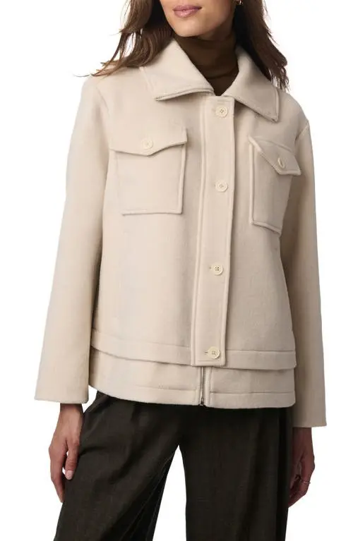 Bernardo Chest Pocket Coat - Putty