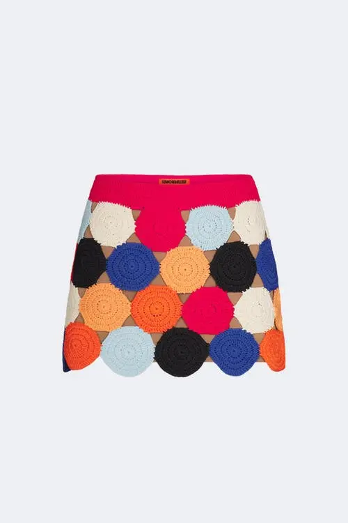 SIMONMILLER Crochet Beep Beep Mini Skirt - Confetti