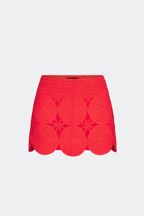 SIMONMILLER Beep Beep Mini Skirt - Coral Red