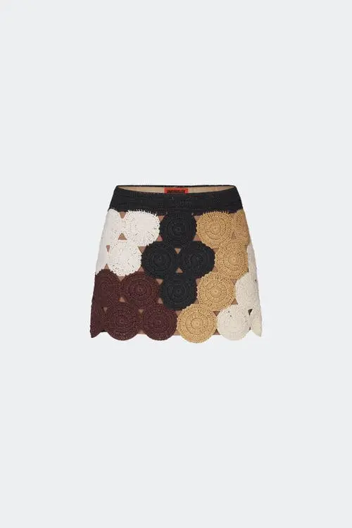 SIMONMILLER Crochet Beep Beep Mini Skirt - Earth Tone Combo