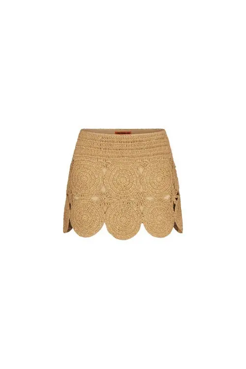 SIMONMILLER Crochet Beep Beep Mini Skirt - Natural