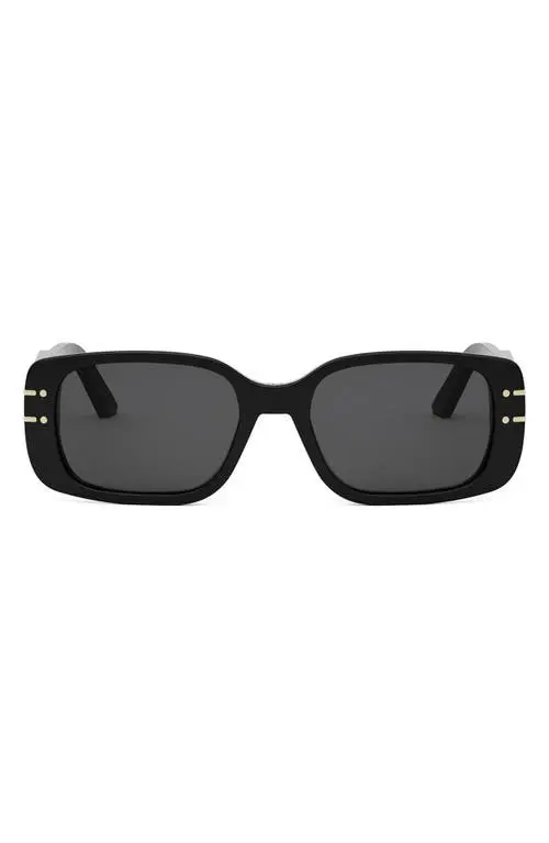 Dior Signature S12i Rectangular Sunglasses - Shiny Black / Smoke
