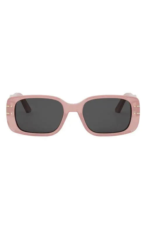 Dior Signature S12i Rectangular Sunglasses - Shiny Pink/smoke