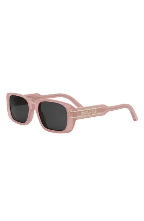 Dior Signature S12i Rectangular Sunglasses - Shiny Pink/smoke