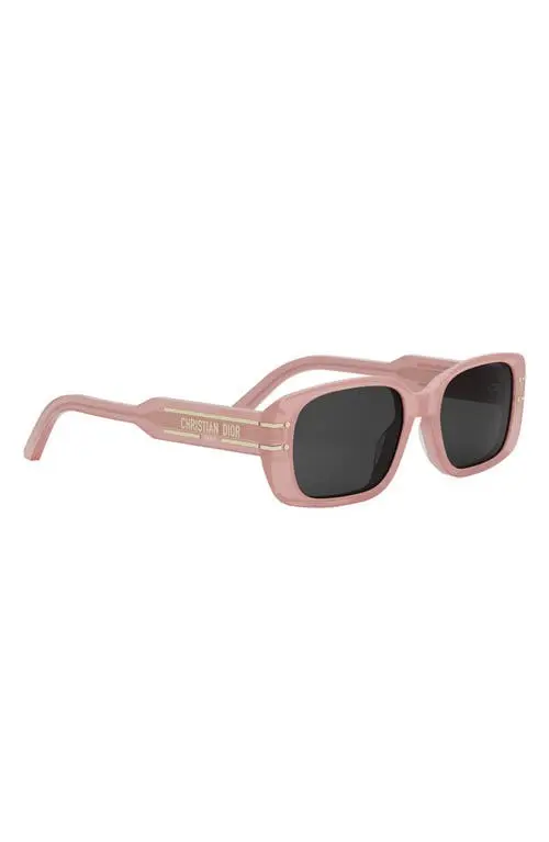 Dior Signature S12i Rectangular Sunglasses - Shiny Pink/smoke