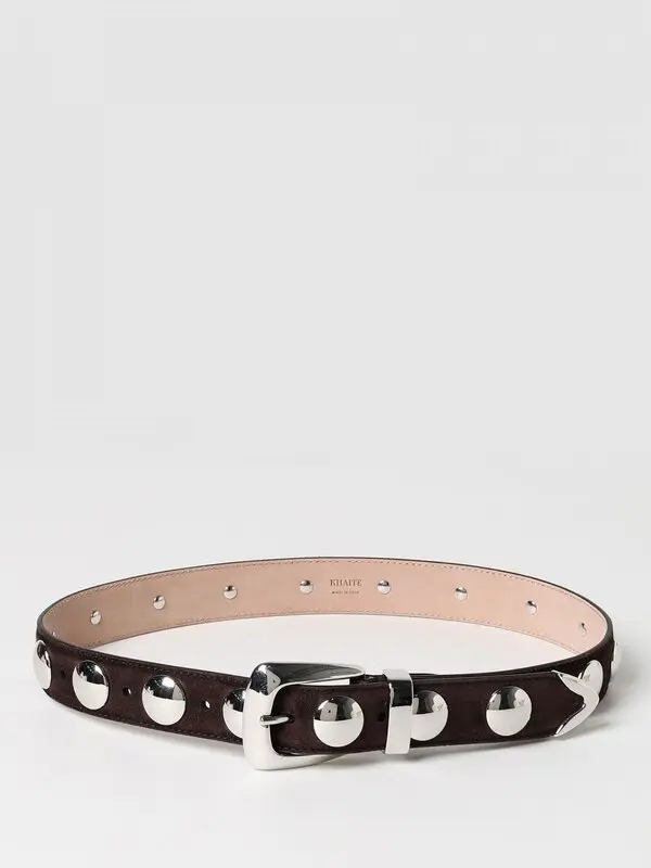 Khaite Studded Leather Belt - Brown