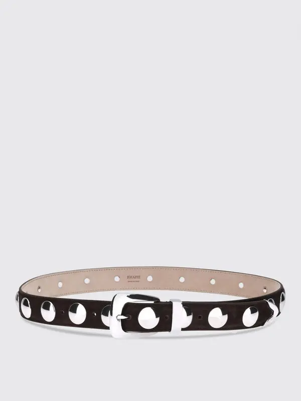 Khaite Studded Leather Belt - Coffee