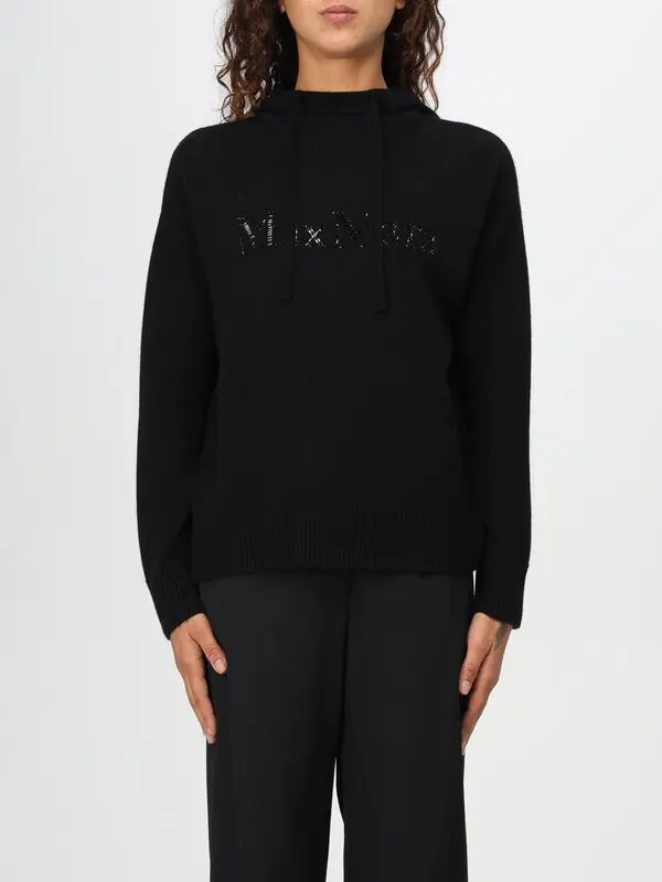 Max Mara Embellished Hooded Sweater - Black