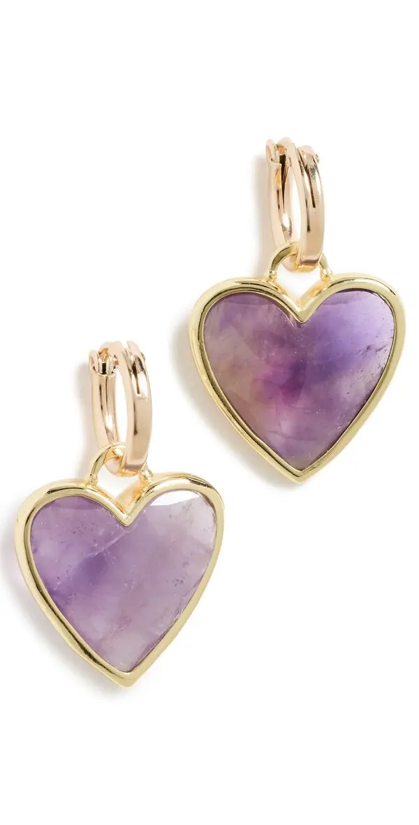 Brinker & Eliza Lovey Huggies Earrings - Amethyst