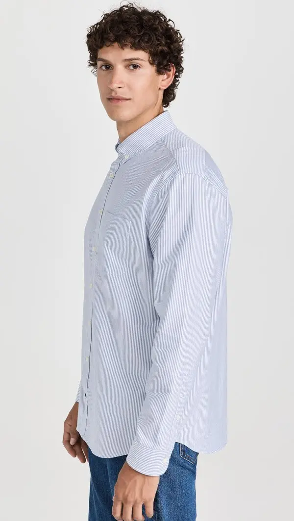 Taylor Stitch Jack Oxford Shirt - Navy University Stripe