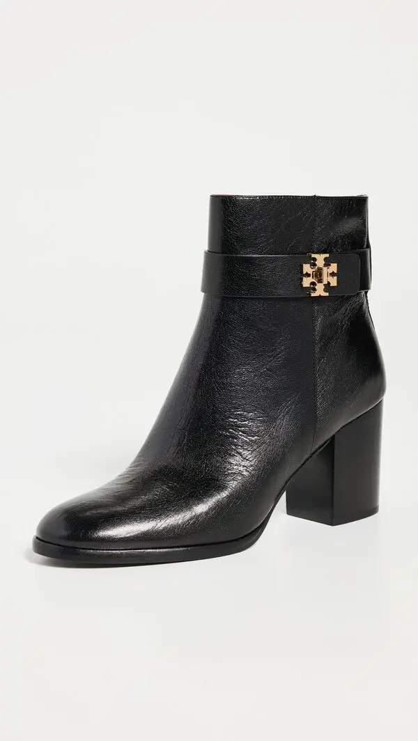 Tory Burch T Lock Heeled Ankle Boots - Perfect Black